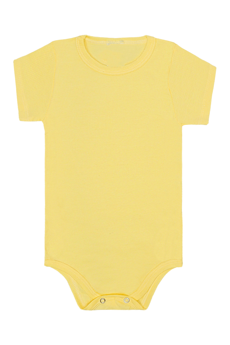 Pijama Body Amarelo Ribana Canelada - Izitex